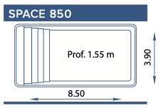 Modelo Space 850 - piscinasdefibradaype
